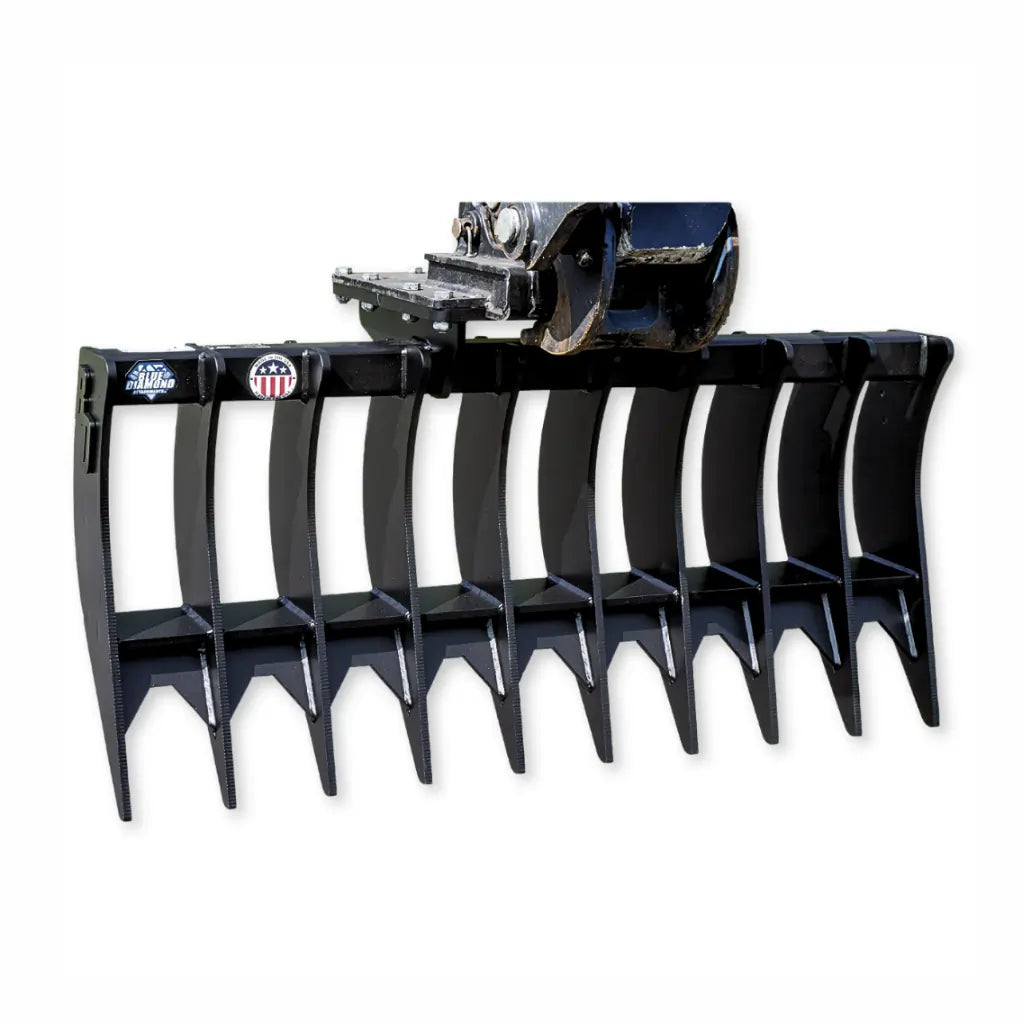 Blue Diamond Excavator Rake - Heavy Duty — Attachments King